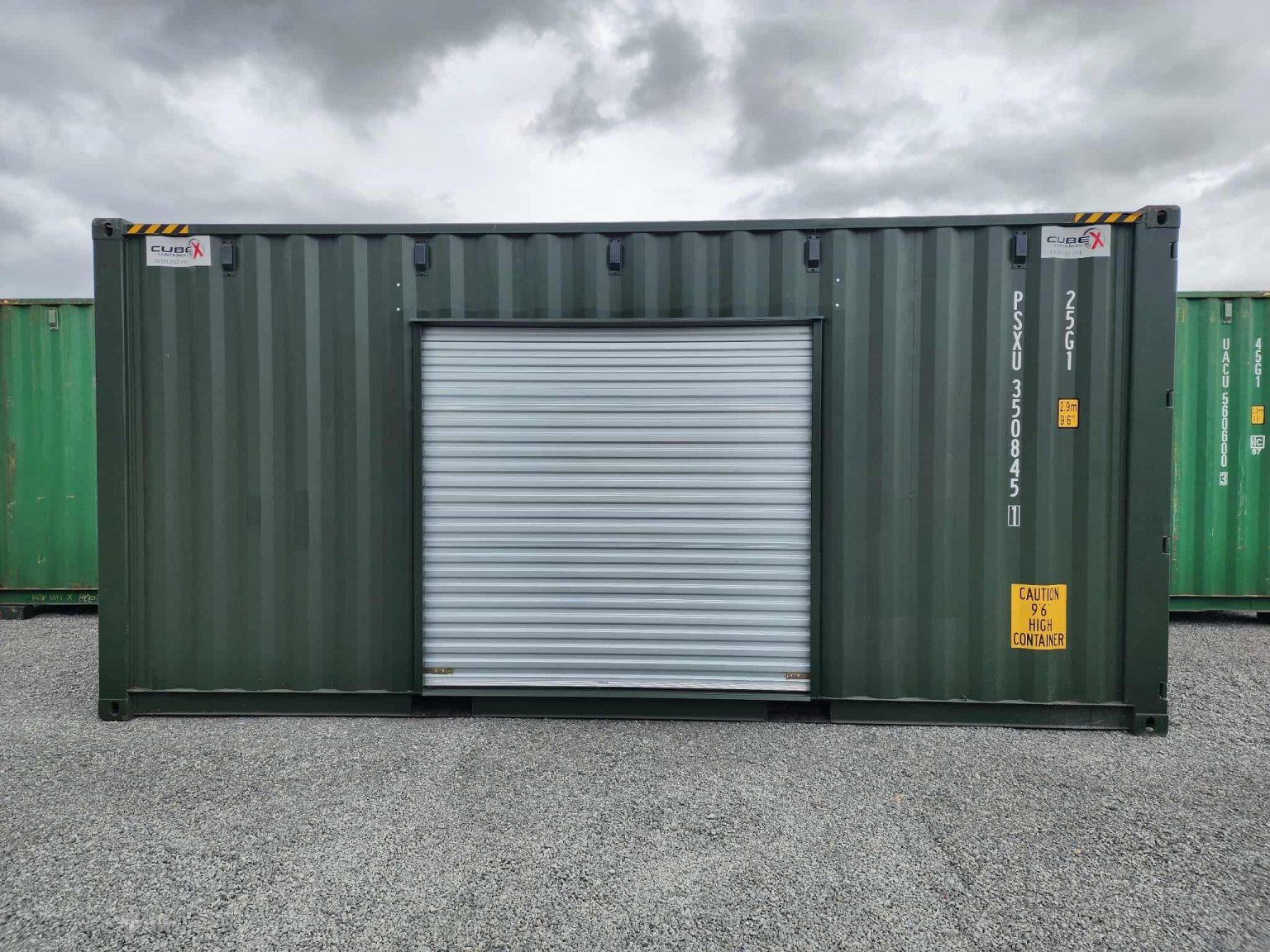 20ft High Cube container fitted with new roller door .... Christchurch ...
